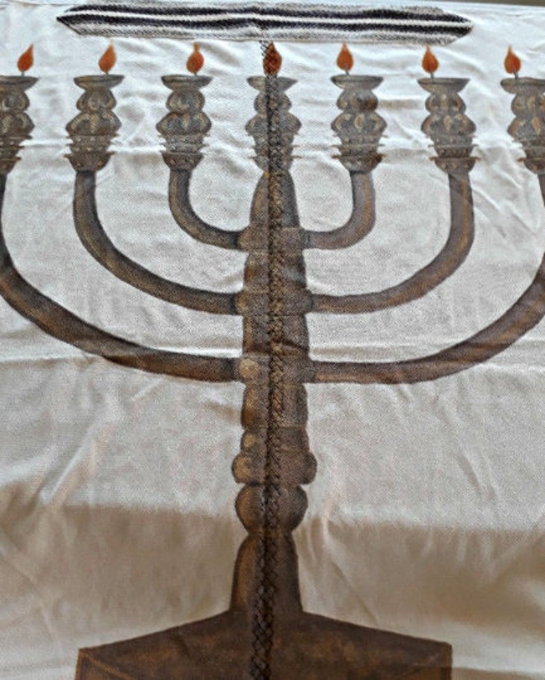 Menorah Drawing on Tallit | Etsy