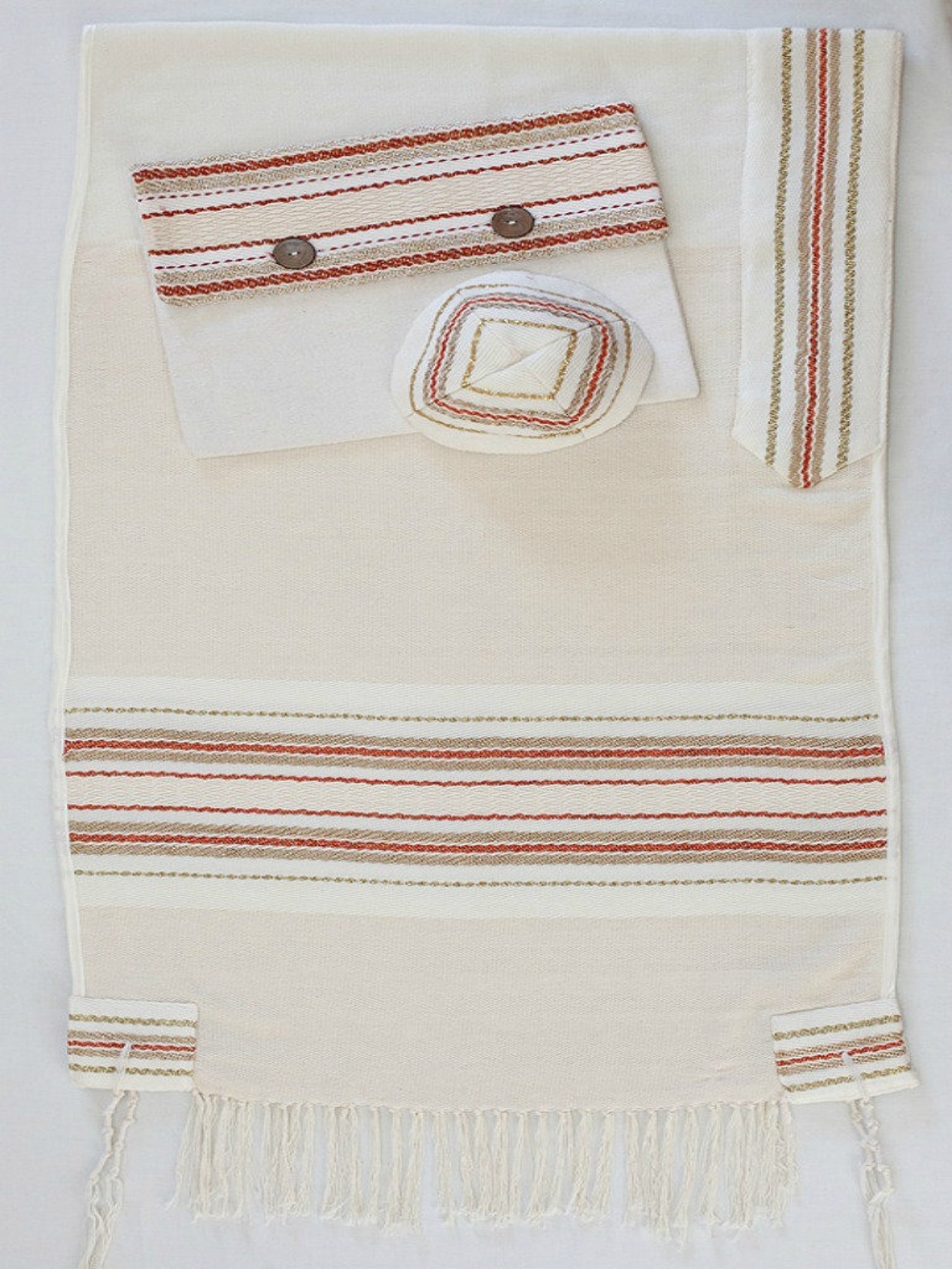 Tallit Set, Jewish Tallis Bag, Jewish Gift, Cotton Tallit Wedding ...