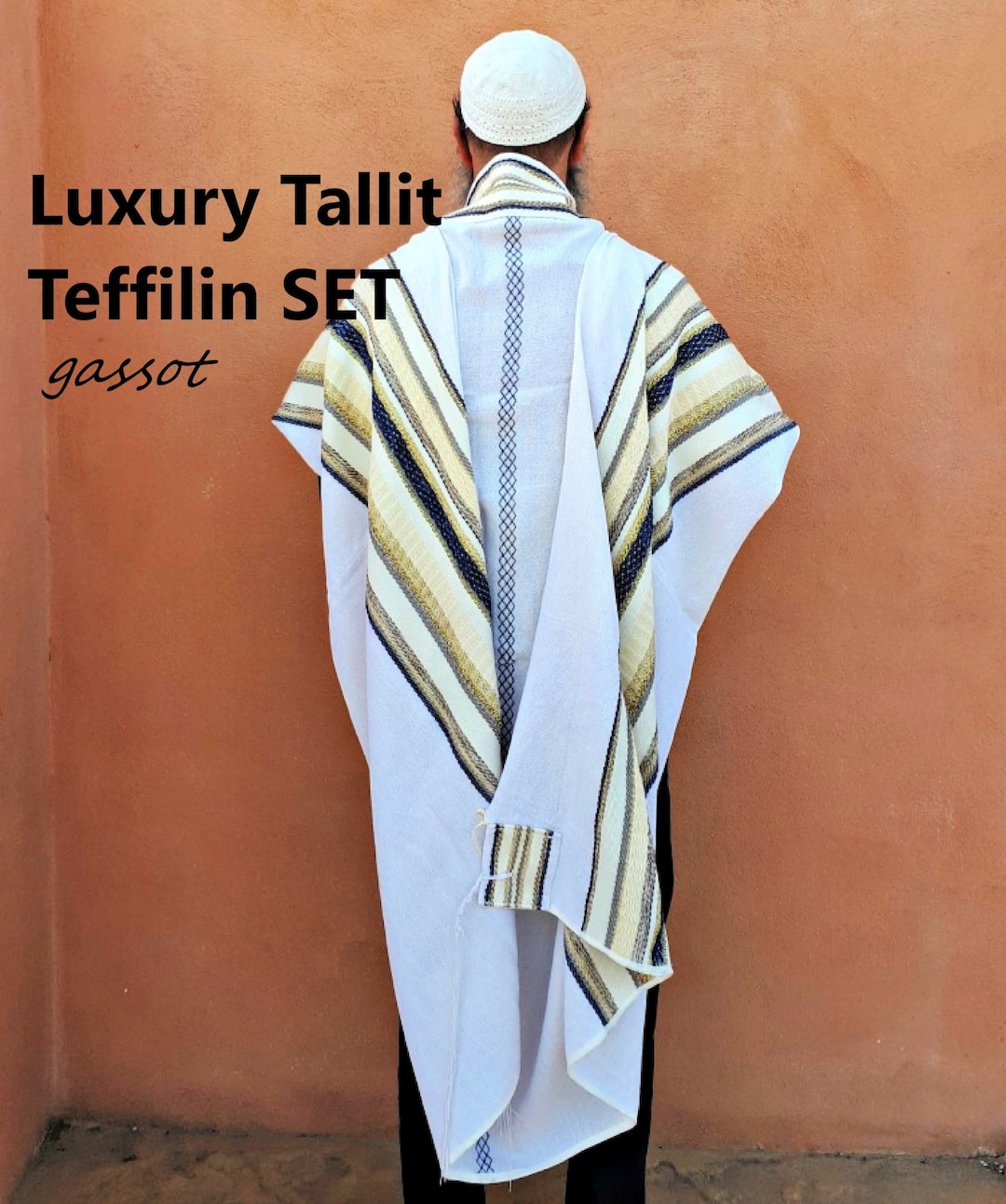 Tallit Set, Tallit for Man, Jewish Gift Judaica, Jewish Prayer Shawl ...