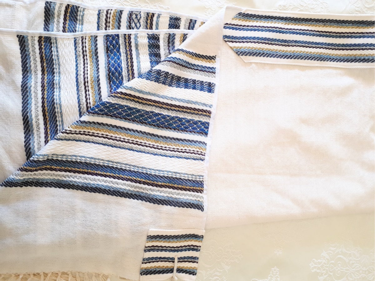 Jewish Gift, Israeli Tallit, Woven Tallit Set, Tallit for Man, Custom ...