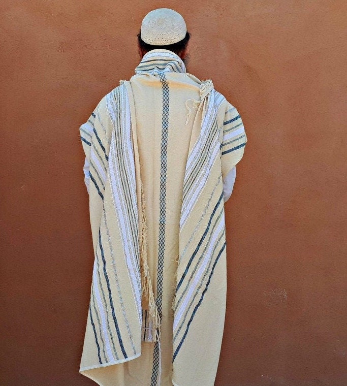 Jewish Prayer Shawl, Jewish Gift Judaica Bar Mitzvah Tallit Woven ...