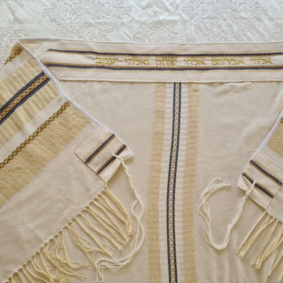 Tallit, Jewish Prayer Shawl, Tallit, Gold Tallit, Handmade Cotton ...