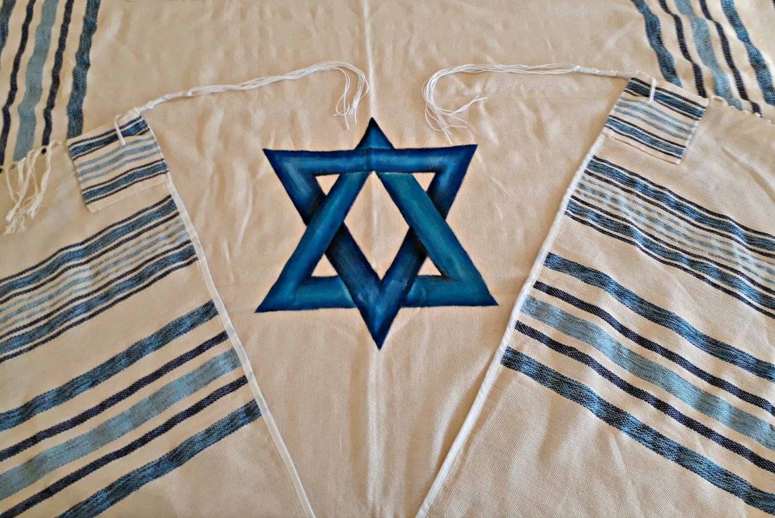 Tallit for Man, Judaica Gift, Magen David, Woven Tallit, Jewish Prayer ...