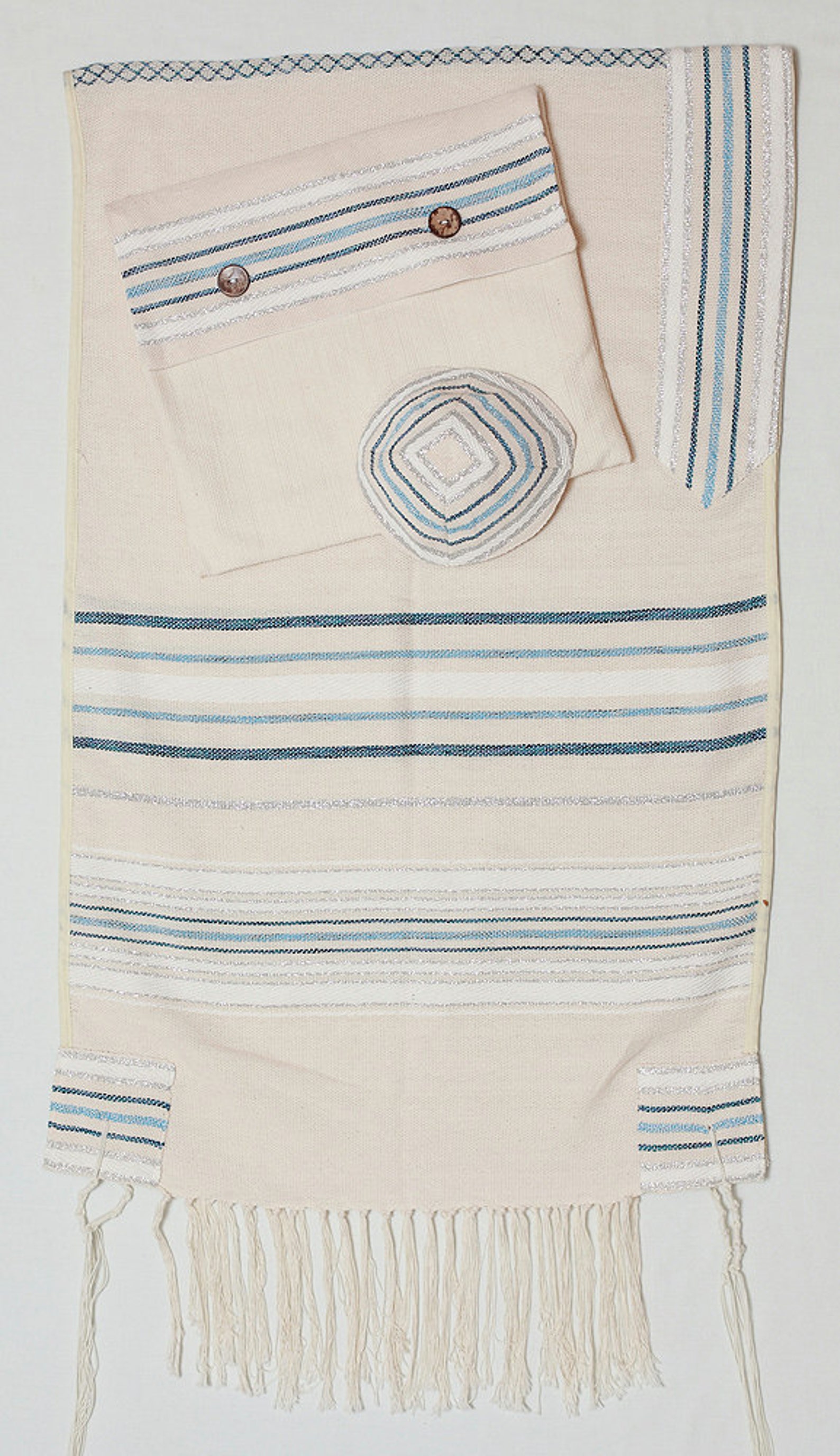 Tallit Set Jewish Gift Judaica Cotton Tallit Wedding Jewish - Etsy