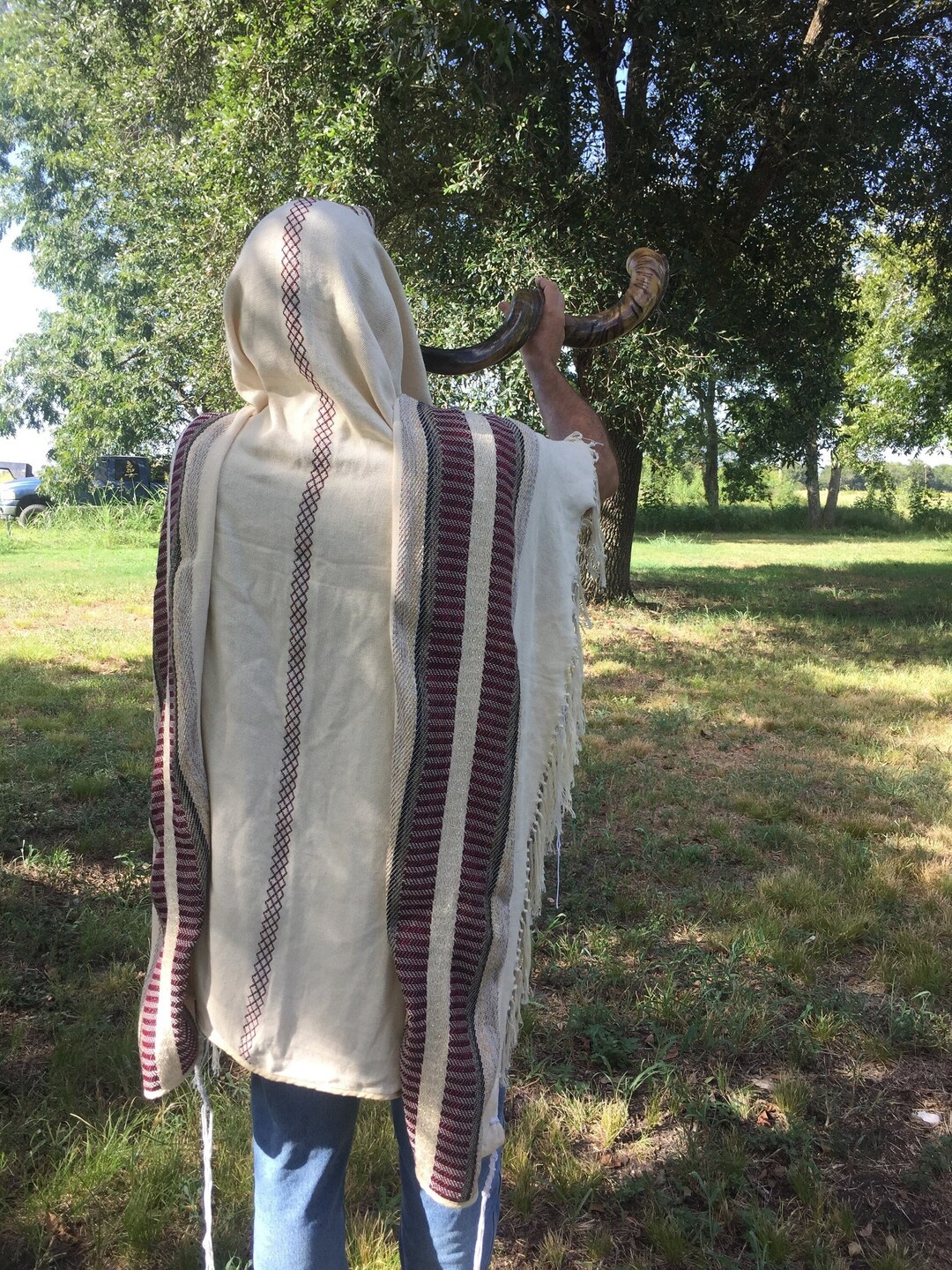 Bar Mitzvah, High Holidays, Woven Tallit, Jewish Prayer Shawl, Cotton ...