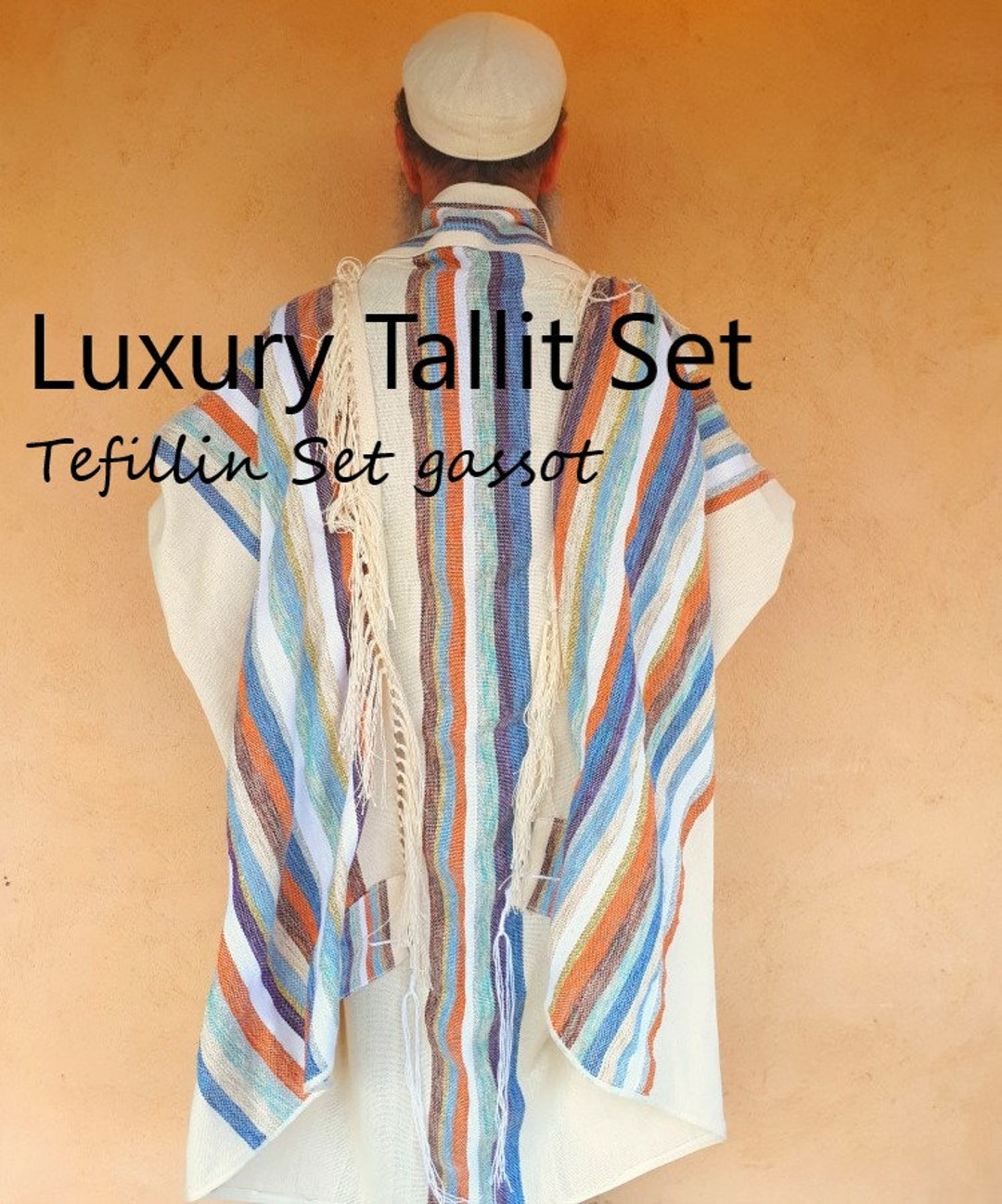 Tallit Tefilin Set, Custom Tallit, Tallit for Man, Jewish Gift Judaica ...