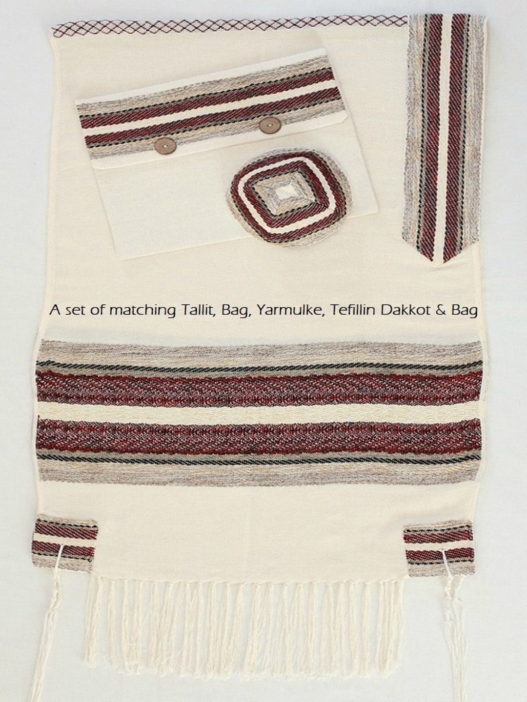 Tallit Set, Woven Tallit, Jewish Prayer Shawl, Jewish Gift, Judaica ...