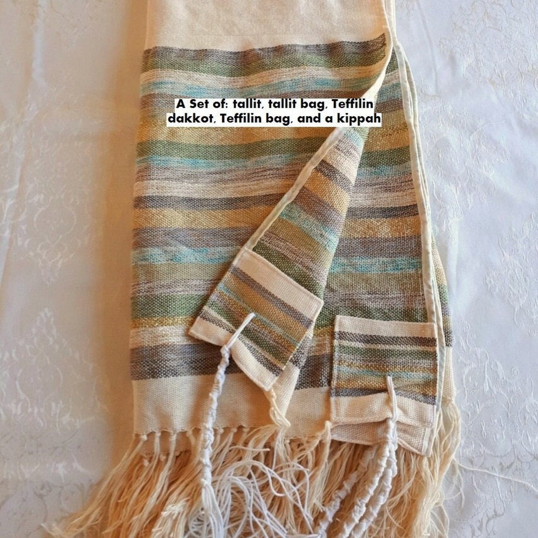 Tallit Set, Wedding Tallit Set, Handmade Judaica Gift, Jewish Prayer ...
