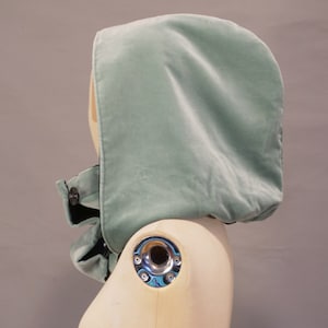 Green Hooded Cowl Victorian XL Hood With Black Buttons Hood - Etsy