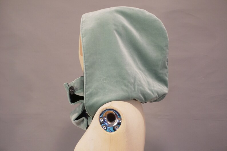 Green Hooded Cowl Victorian XL Hood With Black Buttons Hood - Etsy