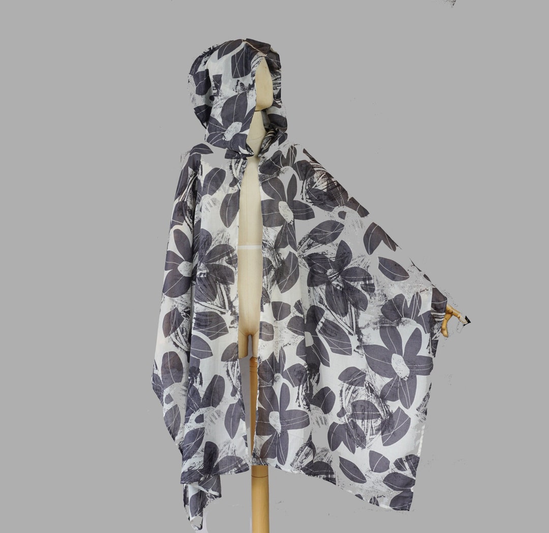Cape With Oversized Hood. Hooded Scarf, XXL Victorian Shawl, OOAK ...