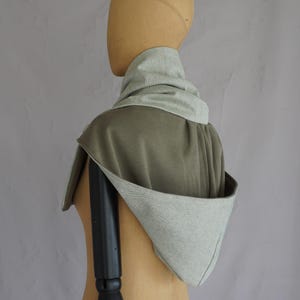 Green Hooded Cowl, Victorian XL Hood, With Black Buttons, Hood With ...