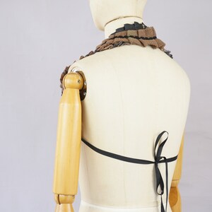 Necktie Shoulder Wrap, Victorian Inspired Black & Brown, Upcycled, Eco ...