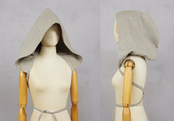 XXL Hood With Ribbon Sand Victorian Hooded Big Oversized - Etsy