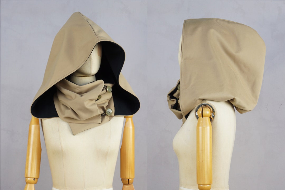 Camel Hooded Cowl Victorian XXL Hood Brown With Black - Etsy
