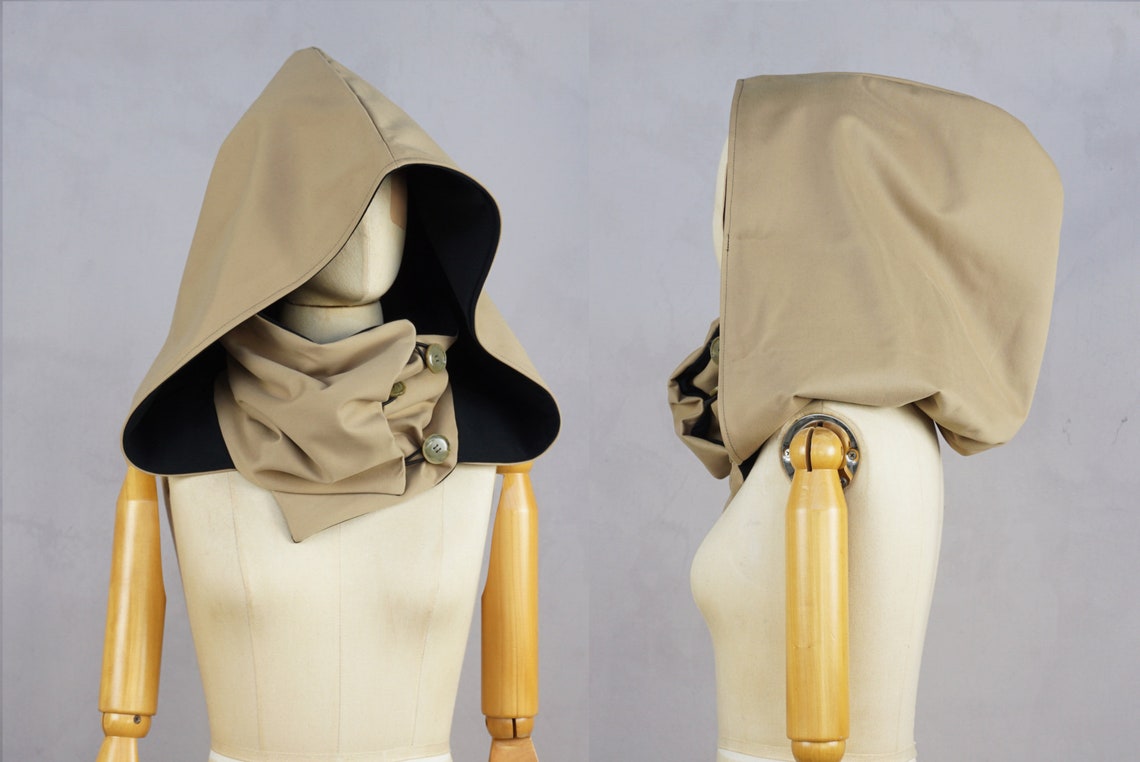 Camel Hooded Cowl Victorian XXL Hood Brown With Black - Etsy