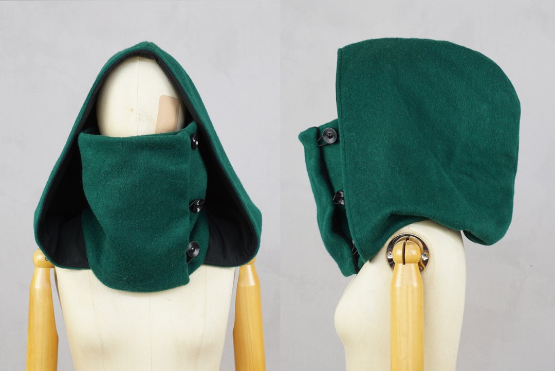 Forest Green Hooded Cowl Victorian XXL Hood Oversized - Etsy
