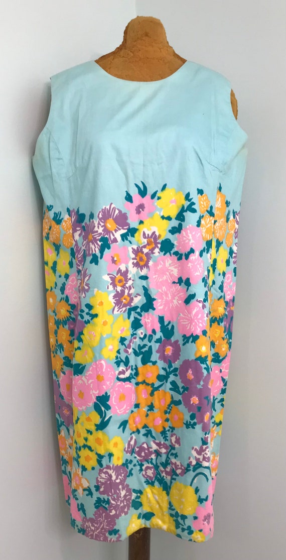 Vintage 1960 Floral Shift~Sun Dress~Beachwear~Summer … - Gem