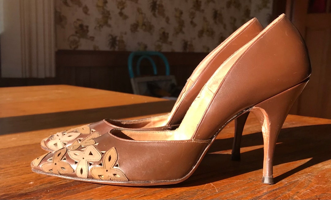 Vintage 1960s Leather High Heel Shoes: Avant Garde Marquise Size 7 - Etsy