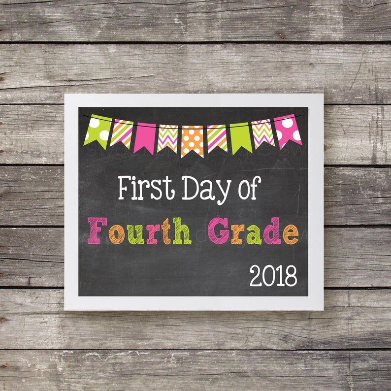 School Sign- Pink Chalkboard - Etsy