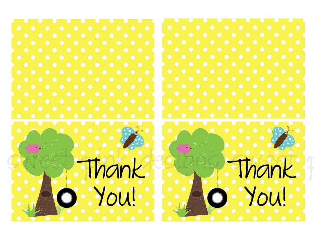 Thank You Cards- Spring Fun Party - Etsy