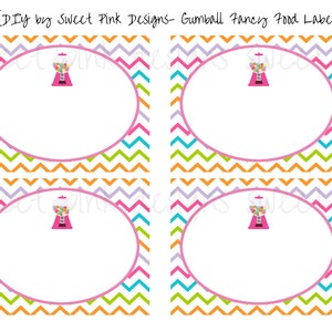 Printable Fancy Labels- Gumball Party Collection - Etsy
