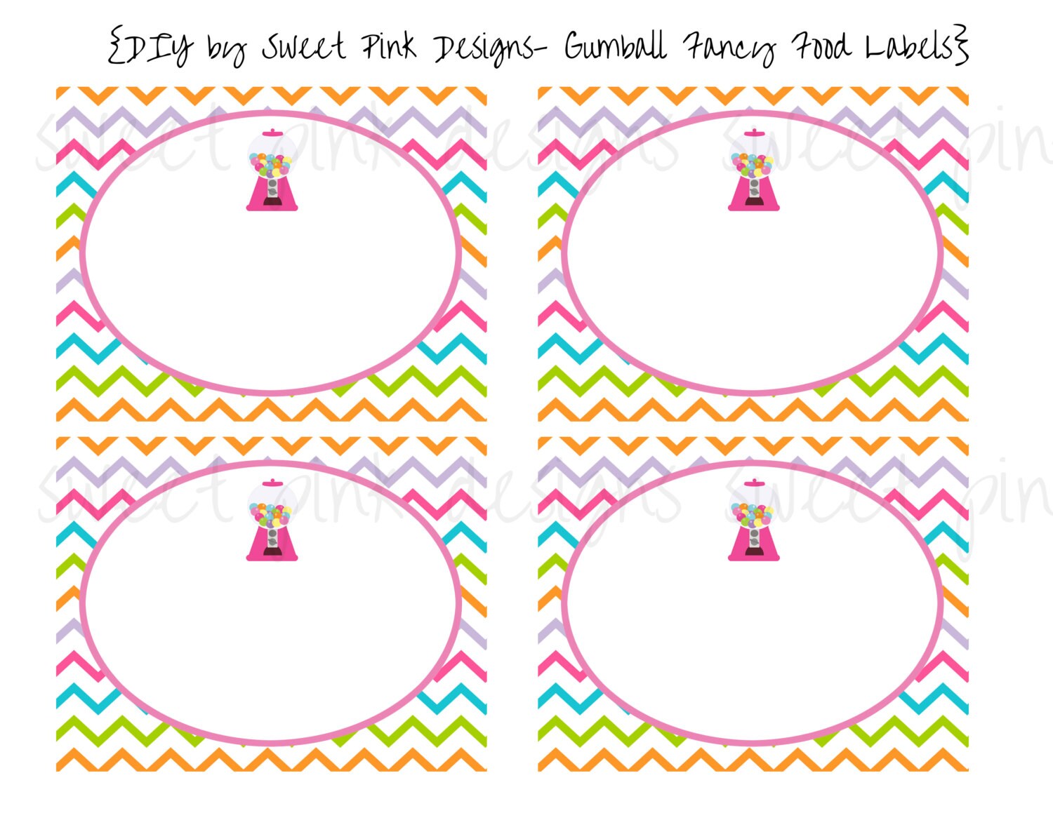 Printable Fancy Labels- Gumball Party Collection - Etsy