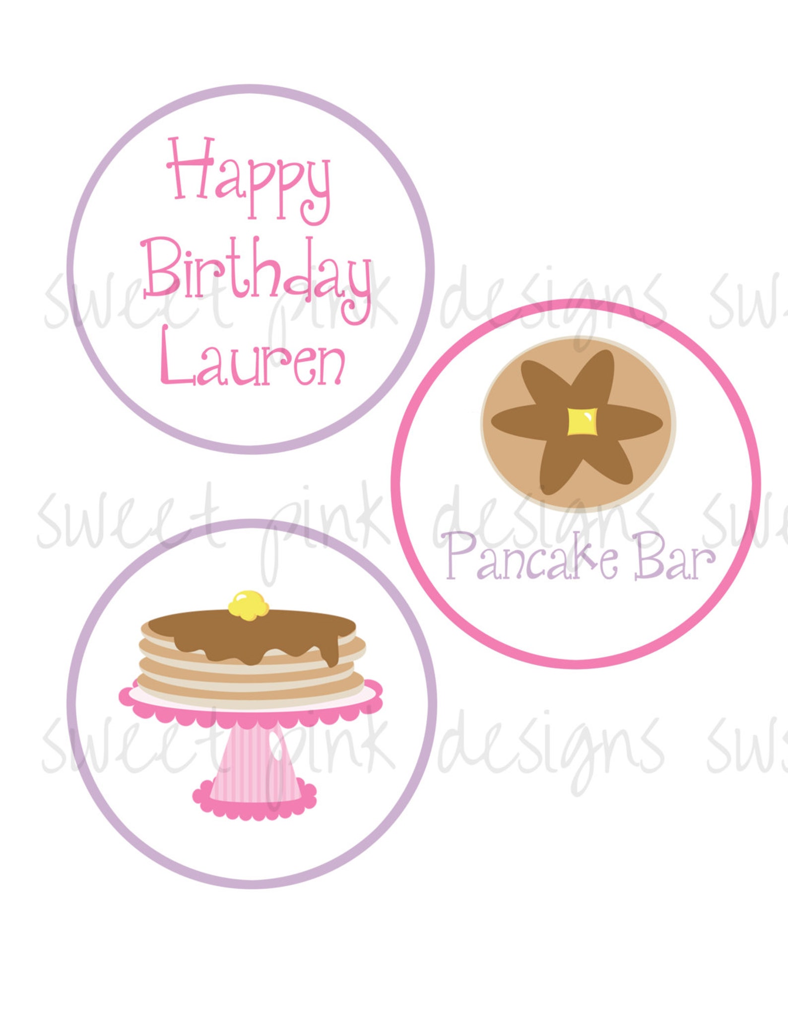 Pink Pancake 4" Circles - Etsy