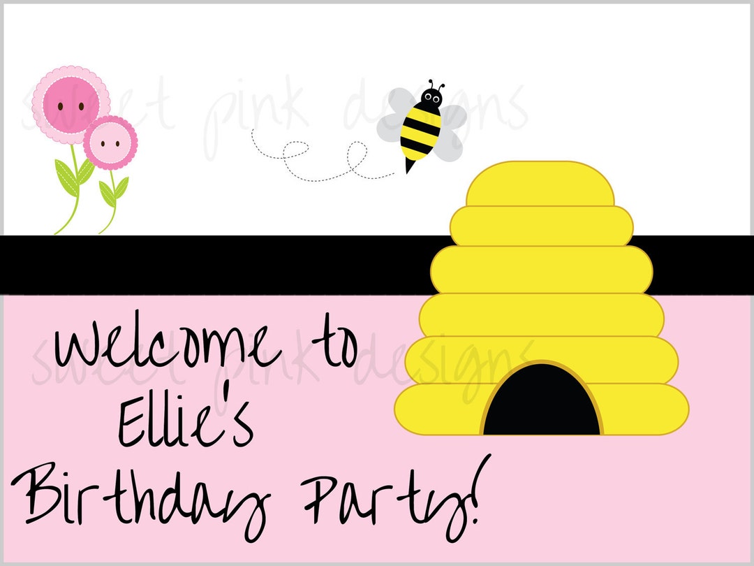 Printable Welcome Sign- Bee Party Collection - Etsy