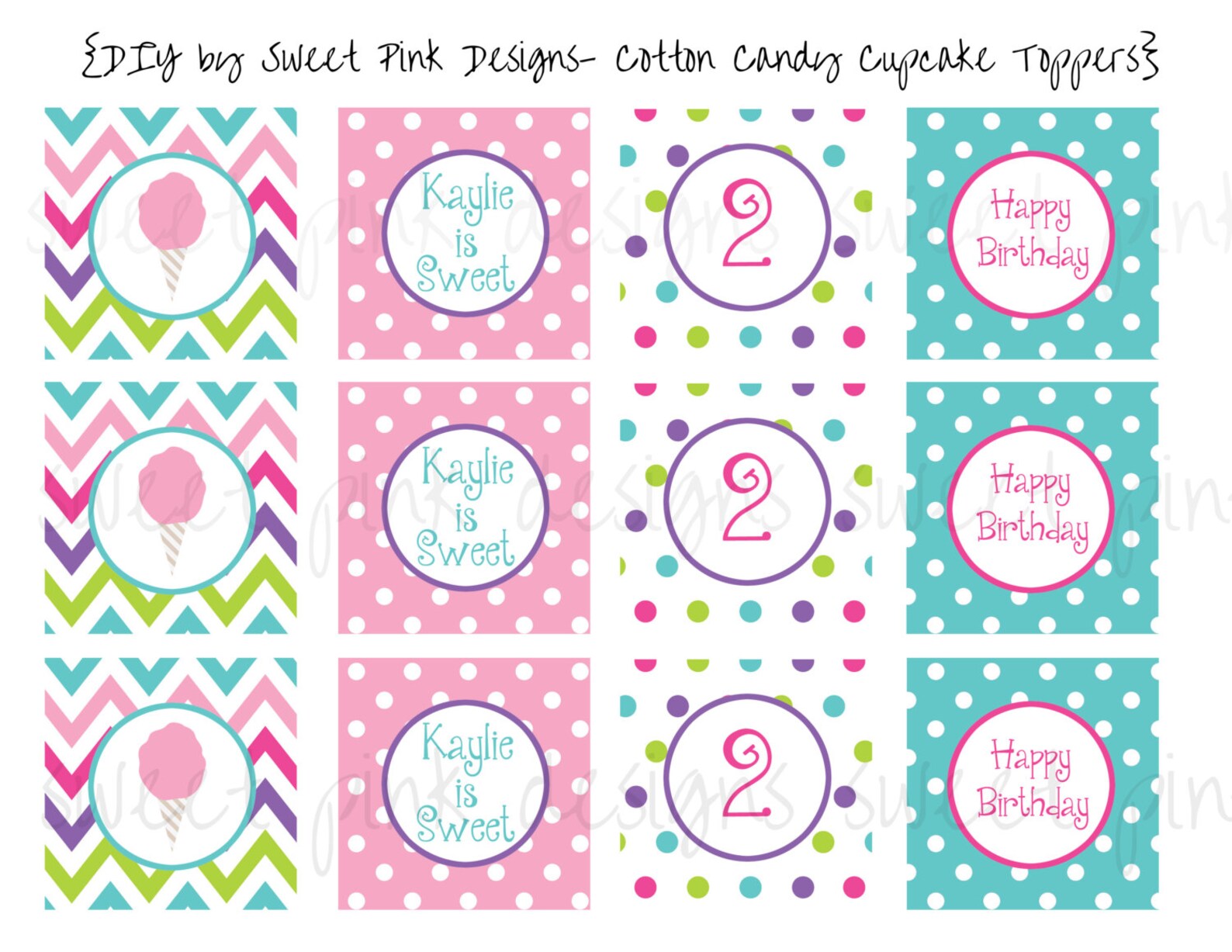 Cotton Candy Party- Favor Tags - Etsy