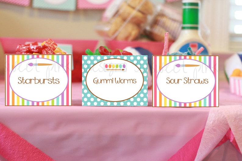 Art Party Food Labels - Etsy