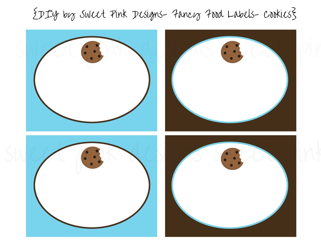 Printable Fancy Labels- Blue Milk and Cookies Collection - Etsy
