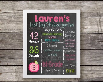 LAST Day of School Printable Chalkboard Signs BUNDLE instant Download ...