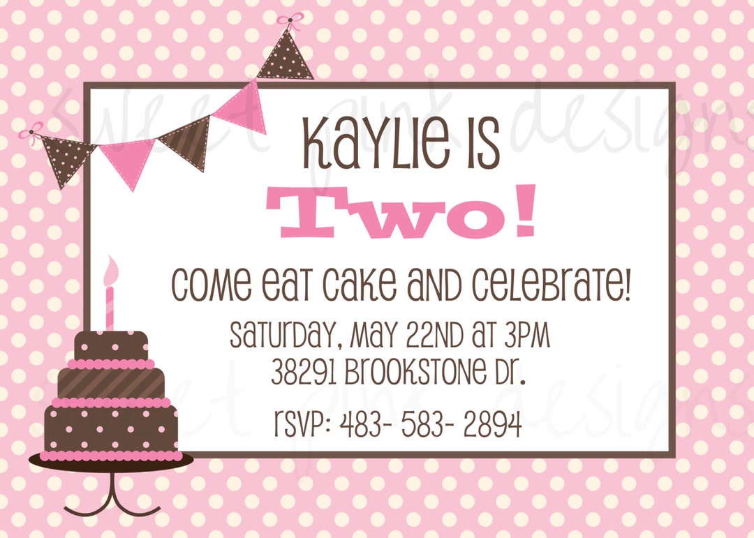 Printable Invitation- Pink Cake Collection - Etsy