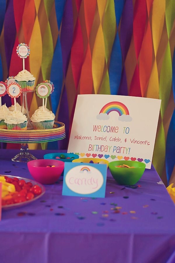Printable Welcome Sign- Rainbow Collection - Etsy