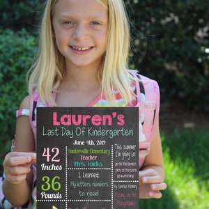Chalkboard Last Day of School Pink Printable - Etsy