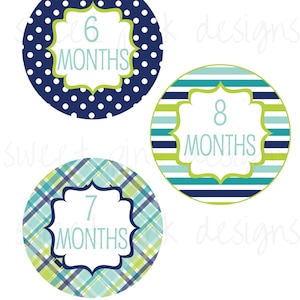 Blue and Green- DIY Baby Month Stickers - Etsy