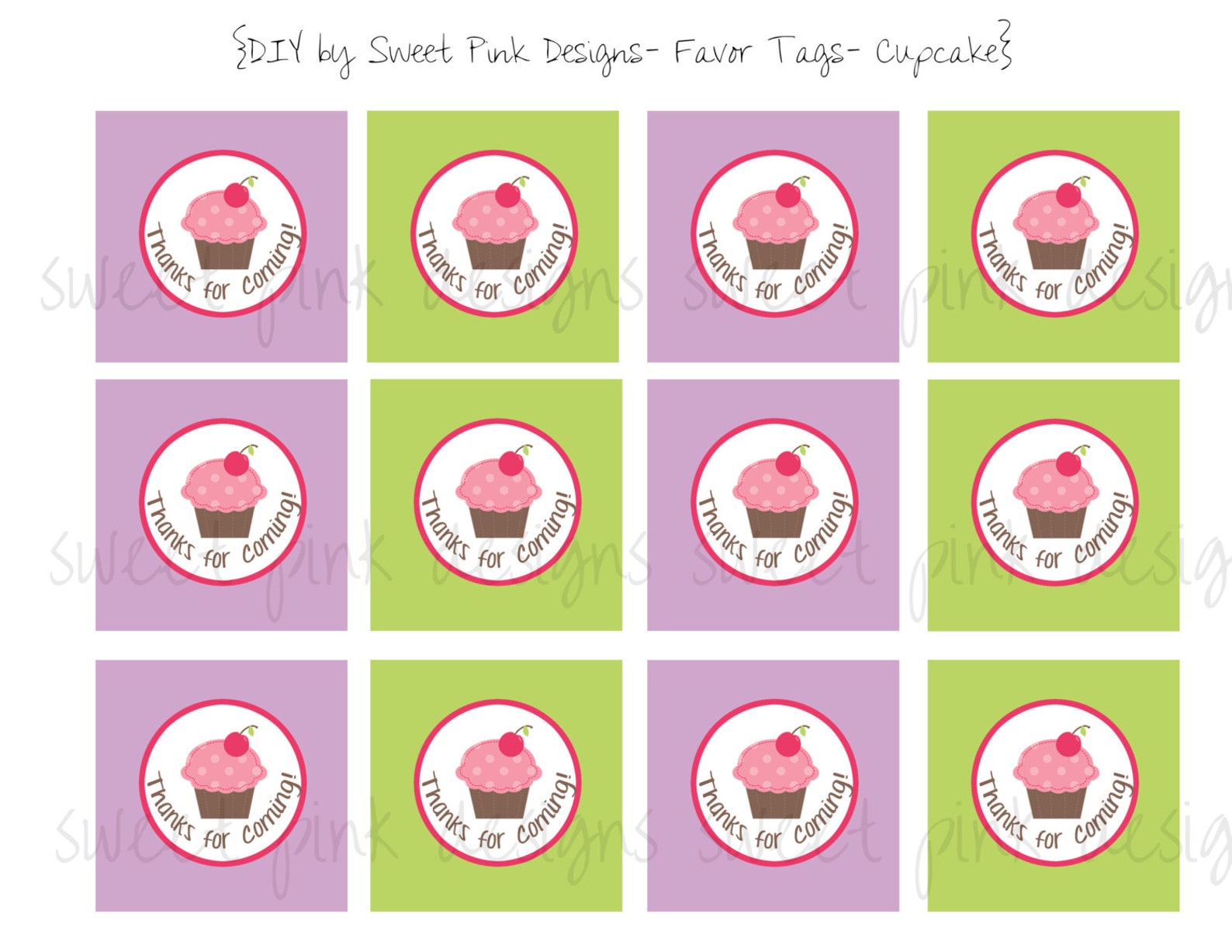 Printable Fancy Labels- Purple Cupcake Collection - Etsy