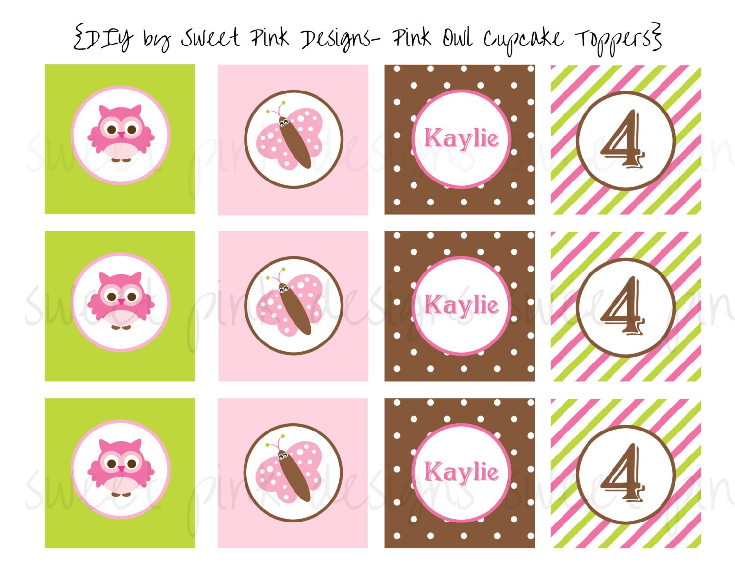 Happy Birthday Banner- Pink Owl Party Collection - Etsy