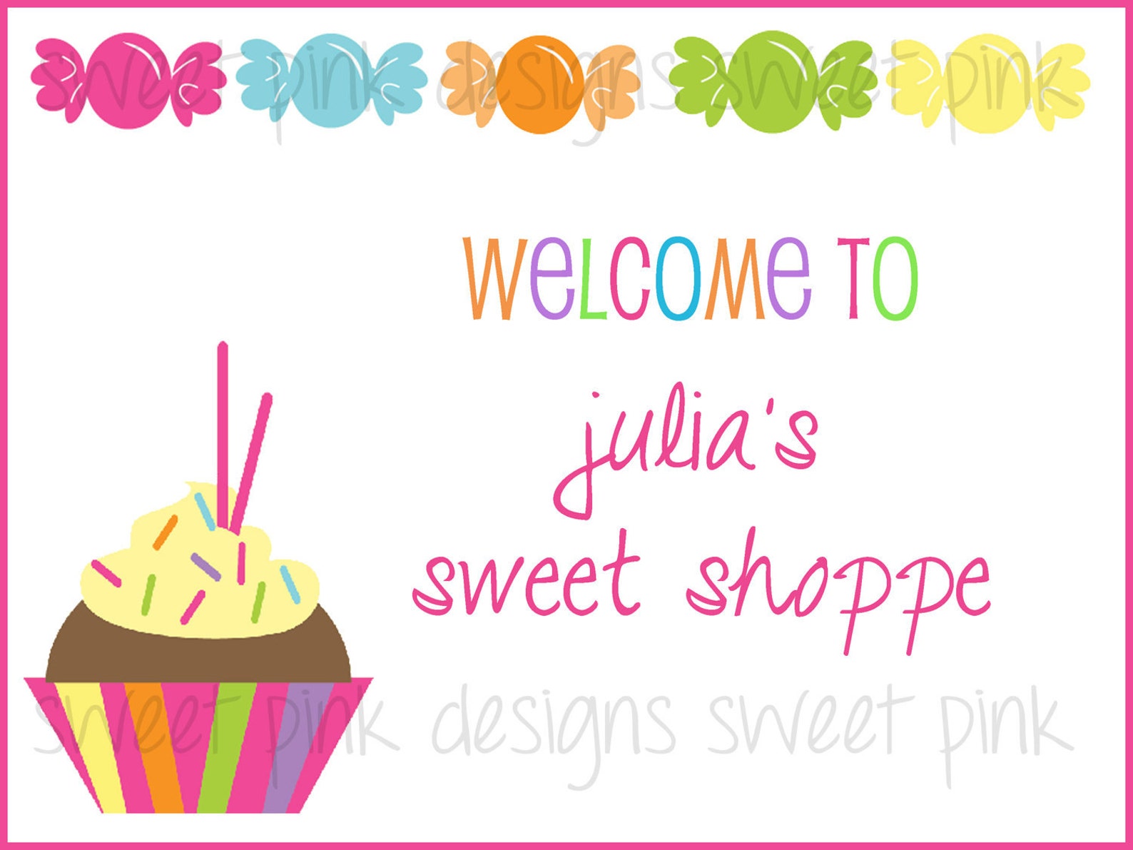 Printable Welcome Sign- Lollipop Party Collection - Etsy