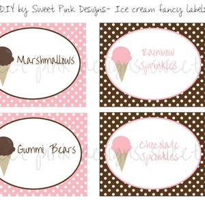 Ice Cream Food Labels - Etsy