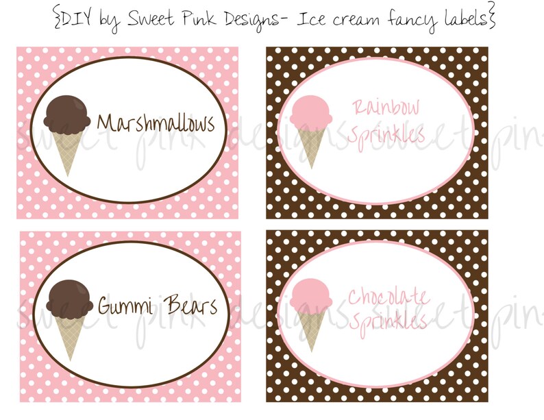 Ice Cream Food Labels - Etsy