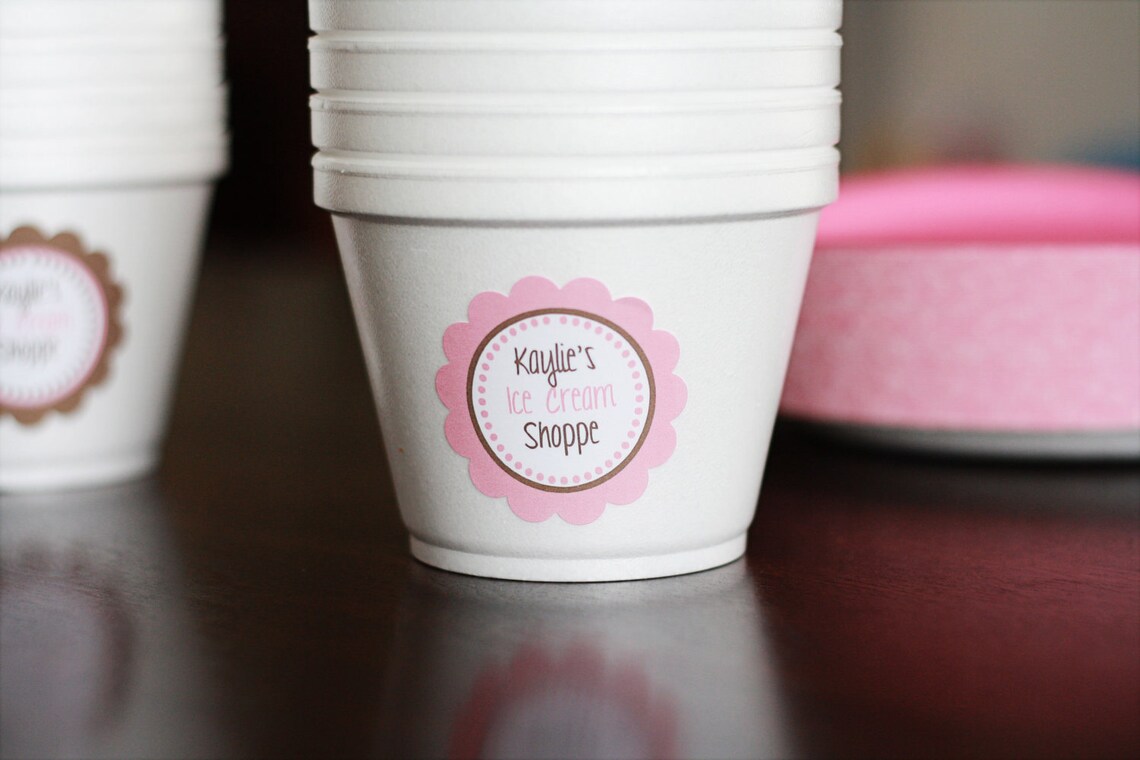 Ice Cream Shoppe- Printable Birthday Party Labels - Etsy