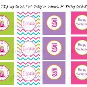 Printable Fancy Labels- Gumball Party Collection - Etsy