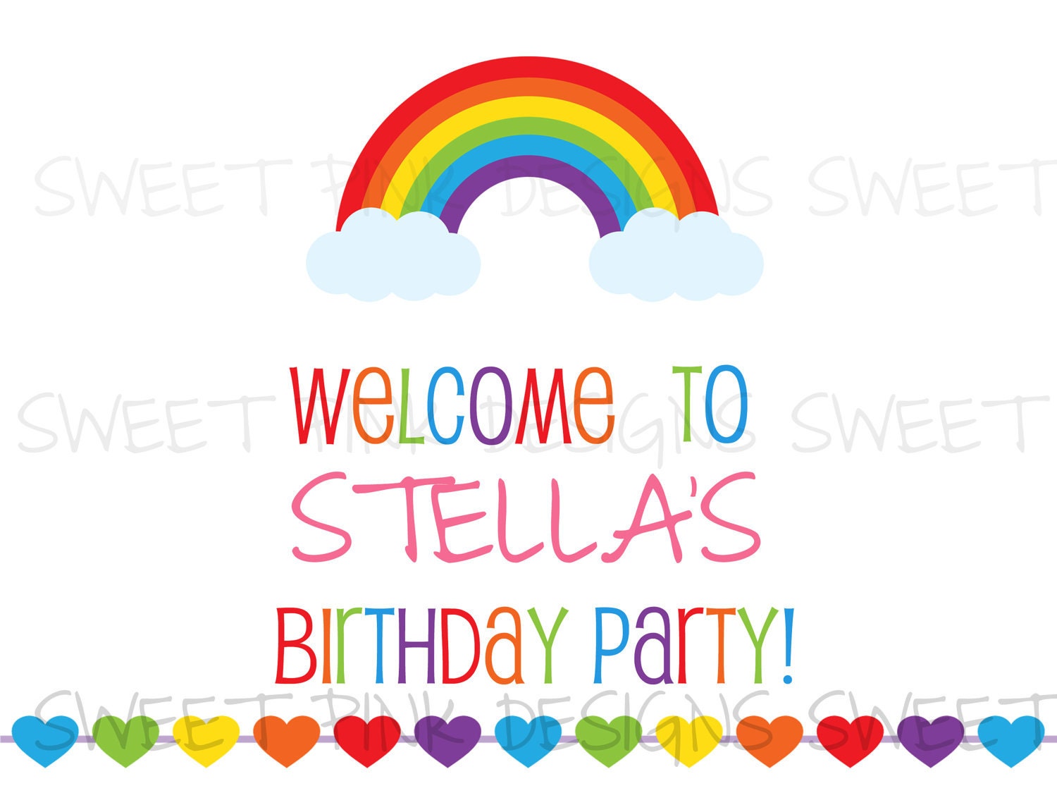 Printable Welcome Sign- Rainbow Collection - Etsy