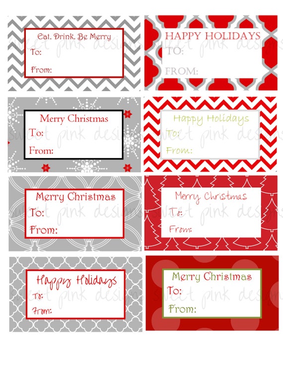 Modern Christmas Gift Tags | Etsy