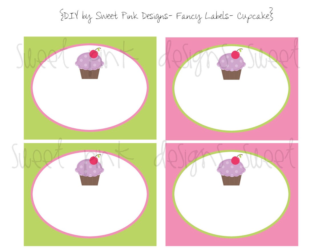 Printable Fancy Labels- Purple Cupcake Collection - Etsy