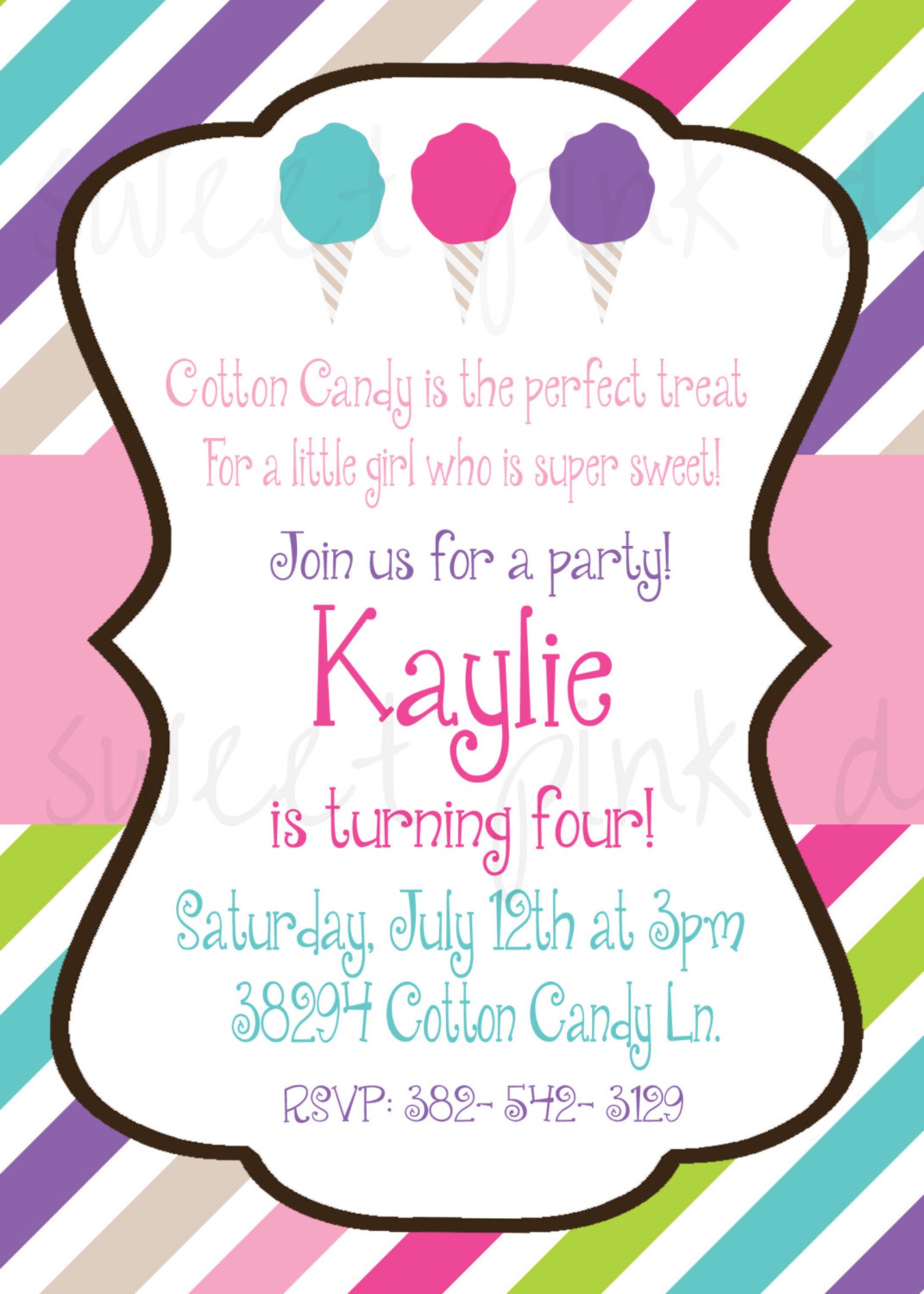 Cotton Candy Party- Favor Tags - Etsy