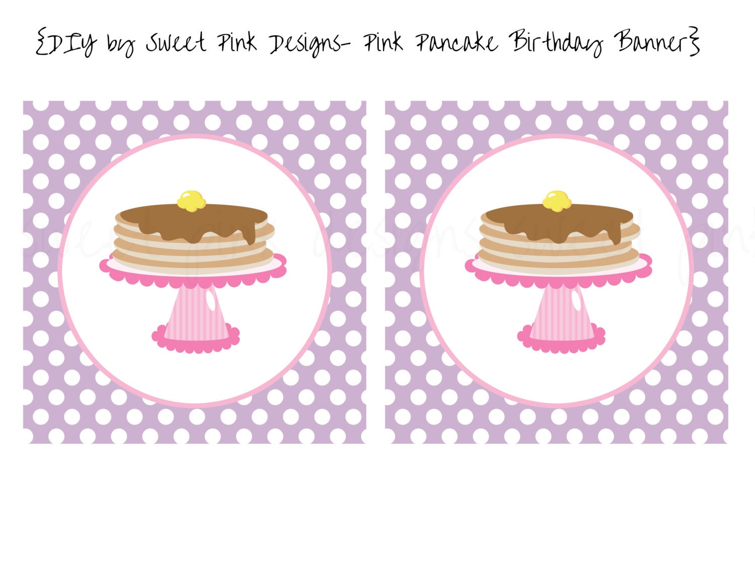 Pink Pancake Birthday Banner - Etsy