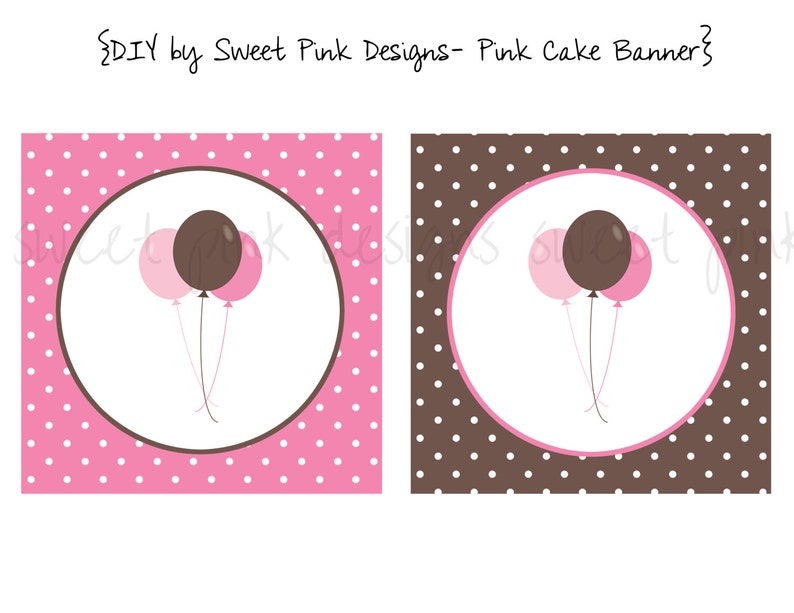 Happy Birthday Banner Pink Cake Collection - Etsy